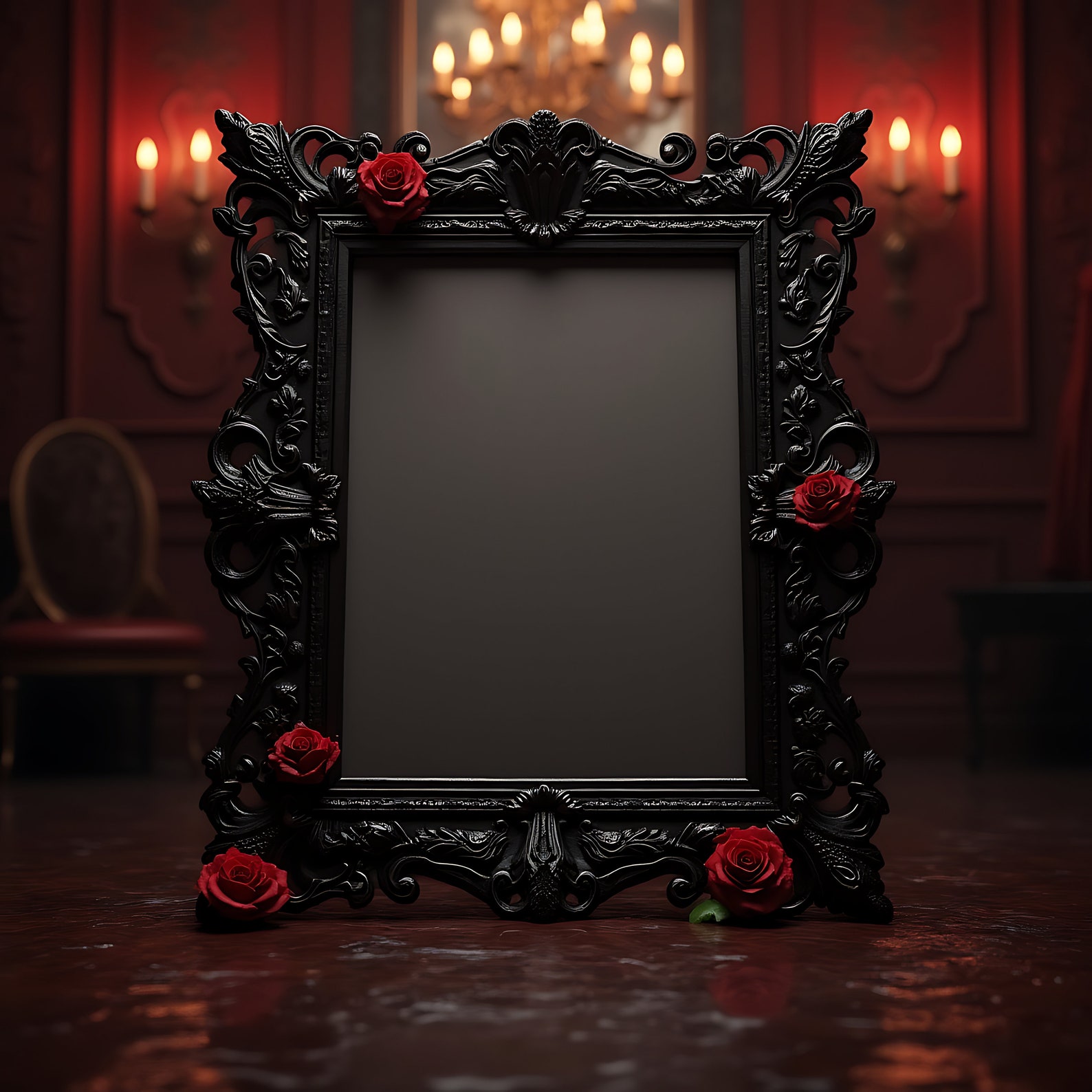 Gothic Style Frame Mockups | Gothic Frame Mockup | Black Frame | Wall ...