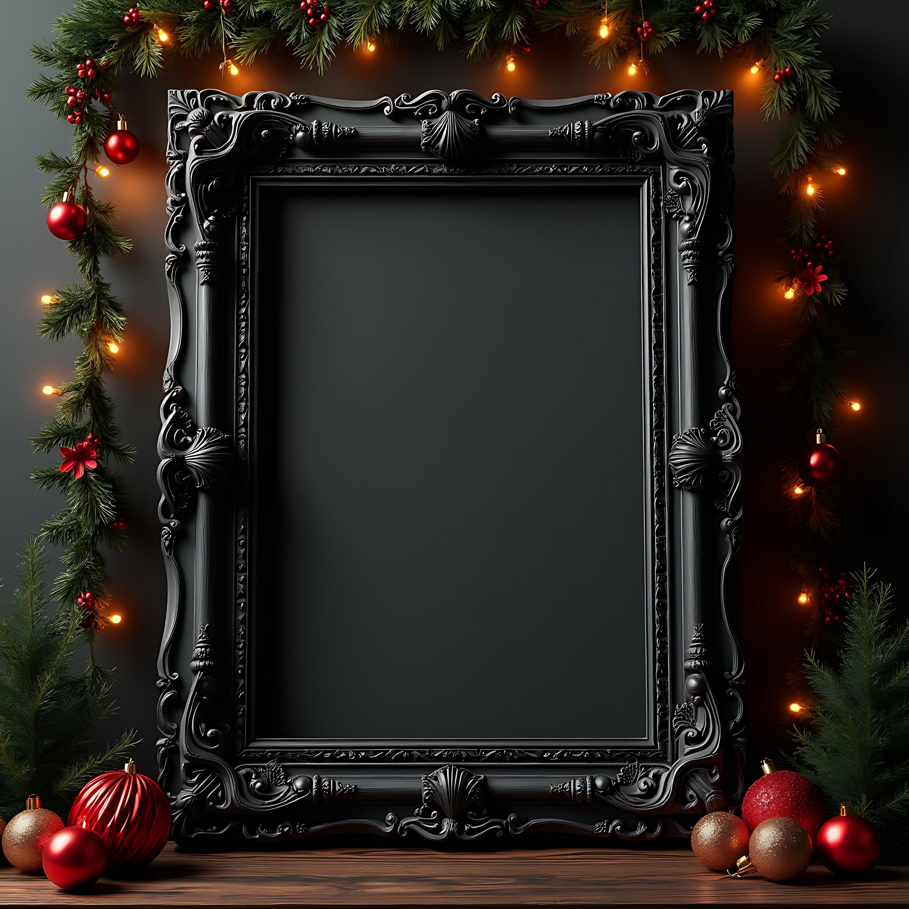 Dark Gothic Christmas-themed Poster Mockup | Poster Frame | Festive ...