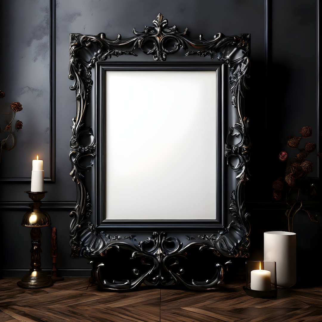 Gothic Wall Art Frame Mockup Black & White | Wall Art | Digital Art ...