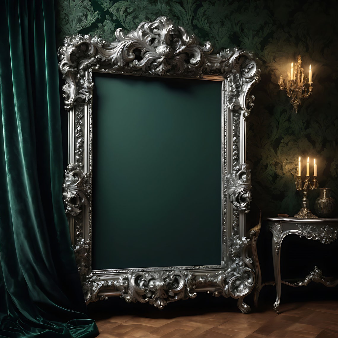 Silver Baroque Frame Mockup | Gothic Frame SVG | Gothic Frames | Gothic ...