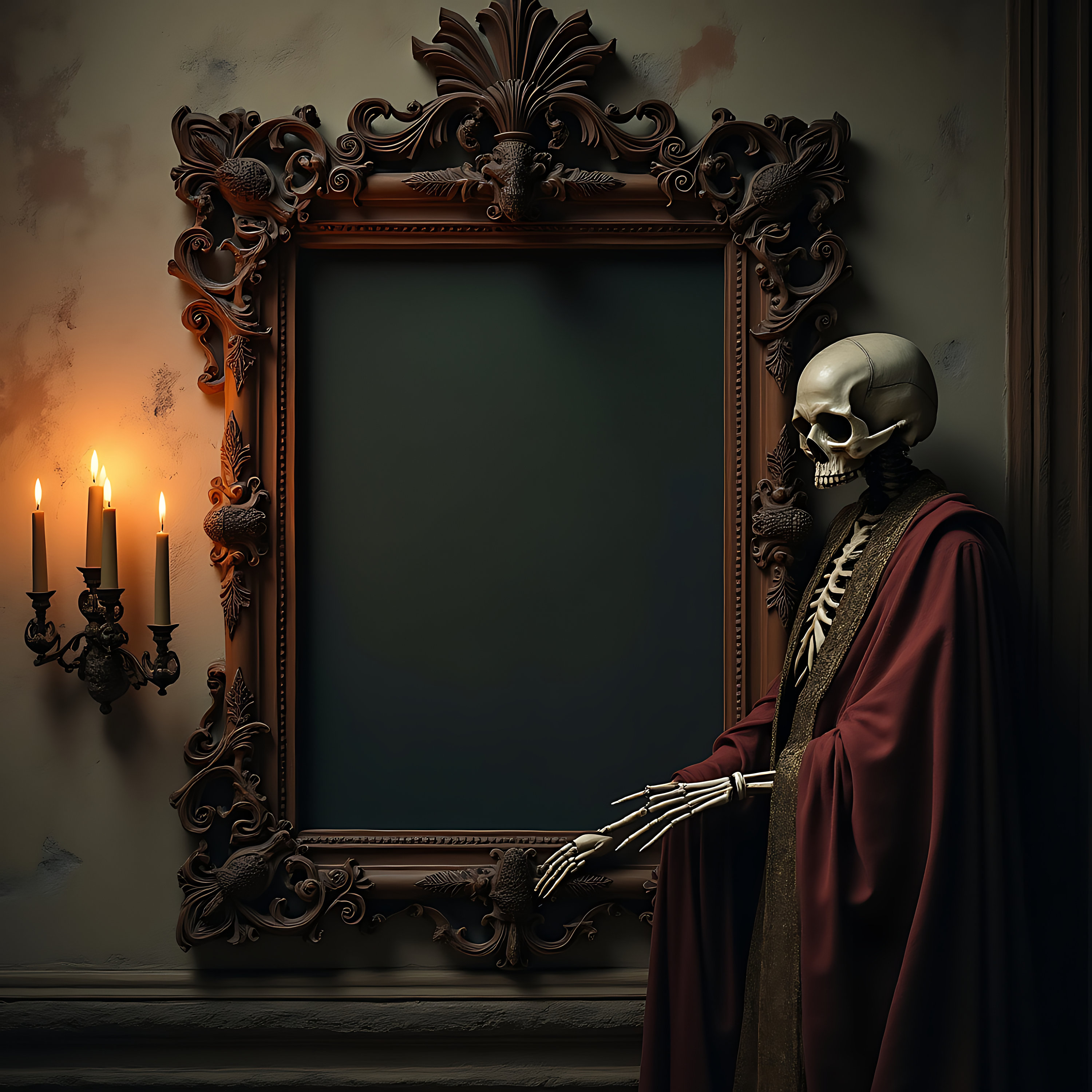 Dark Elegance Gothic Frame Mockup | Skeleton Decor | Gothic Picture ...