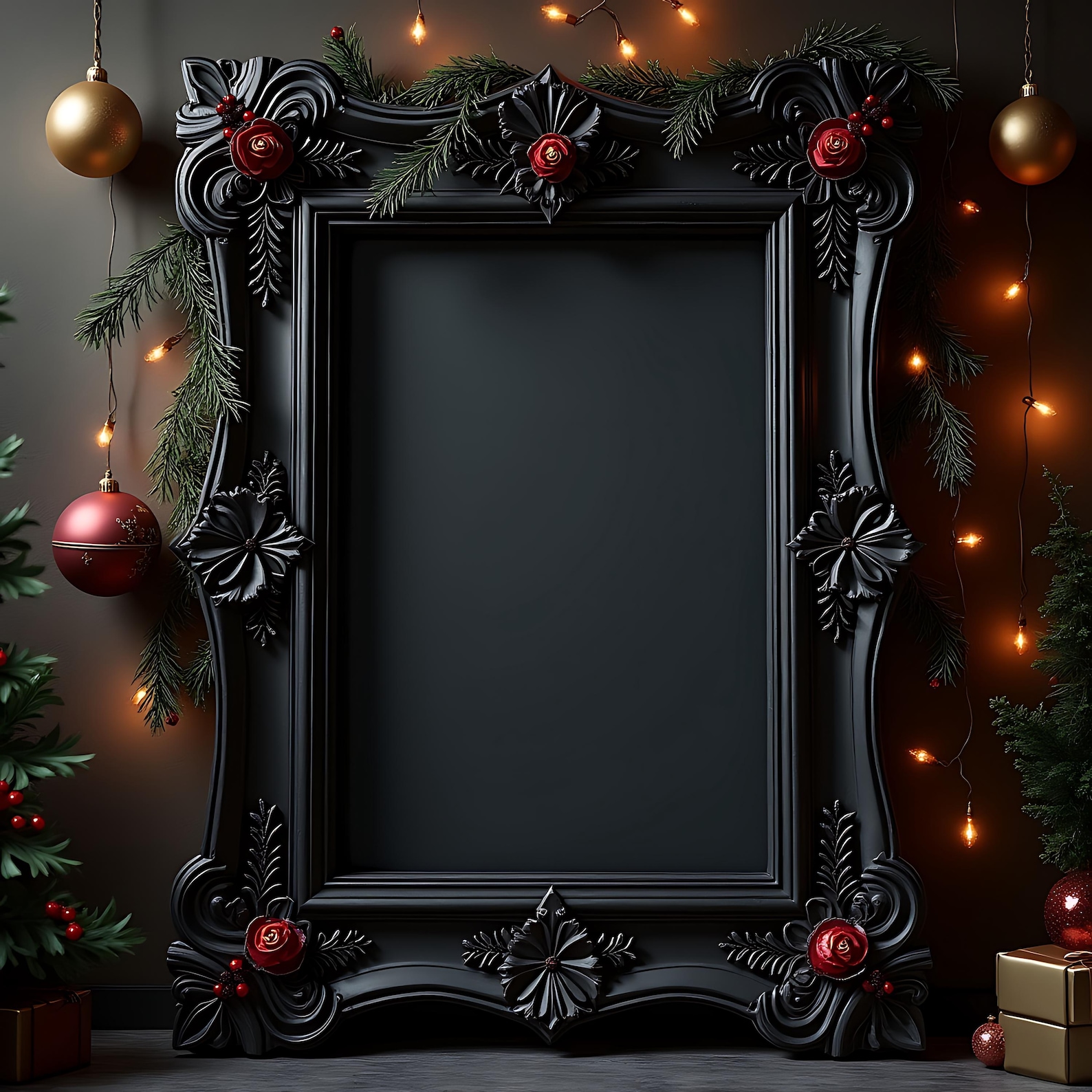 Dark Gothic Christmas-themed Poster Mockup | Poster Frame | Festive ...