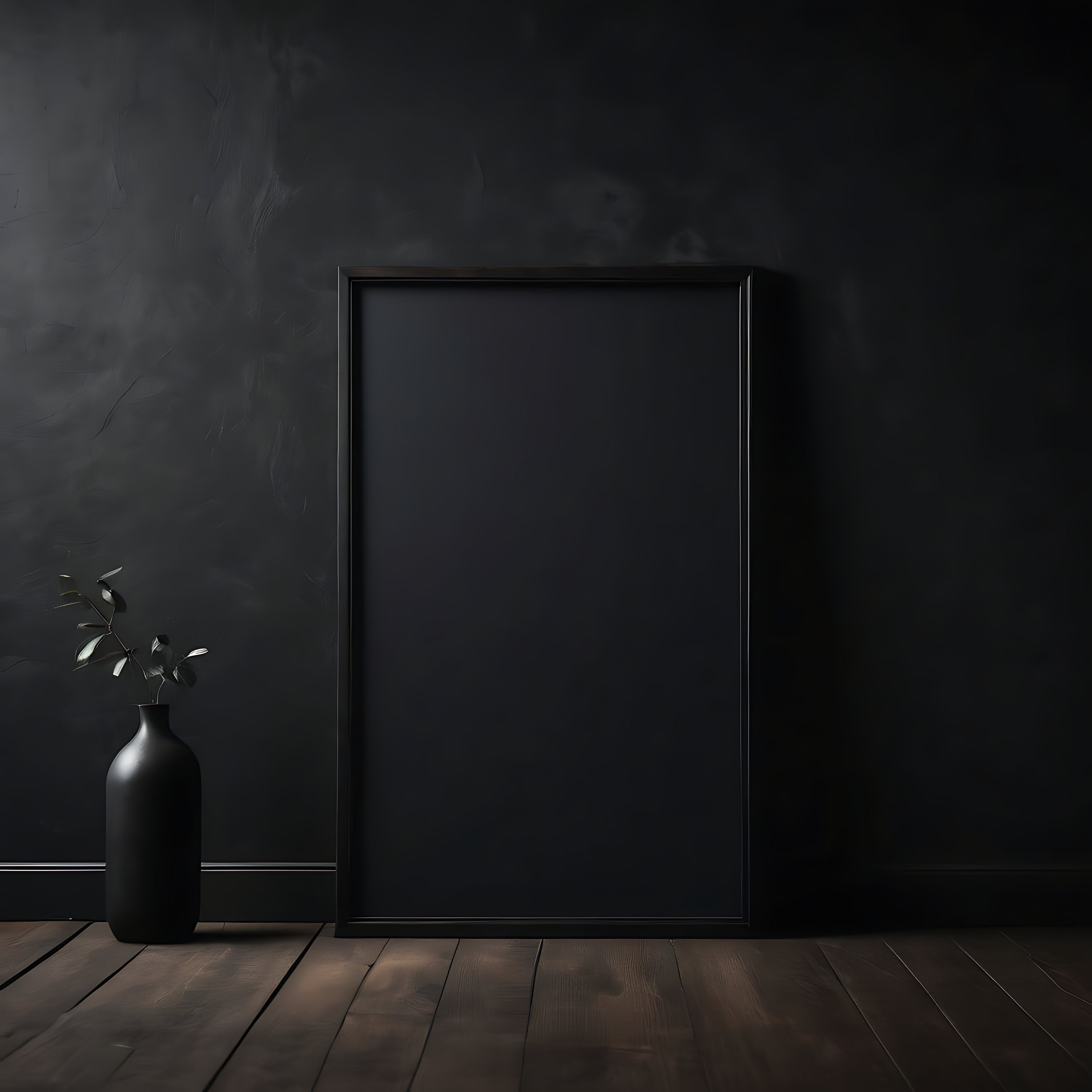 Black Vertical Frame Mockup | Digital Download | Wall Art Mockup ...