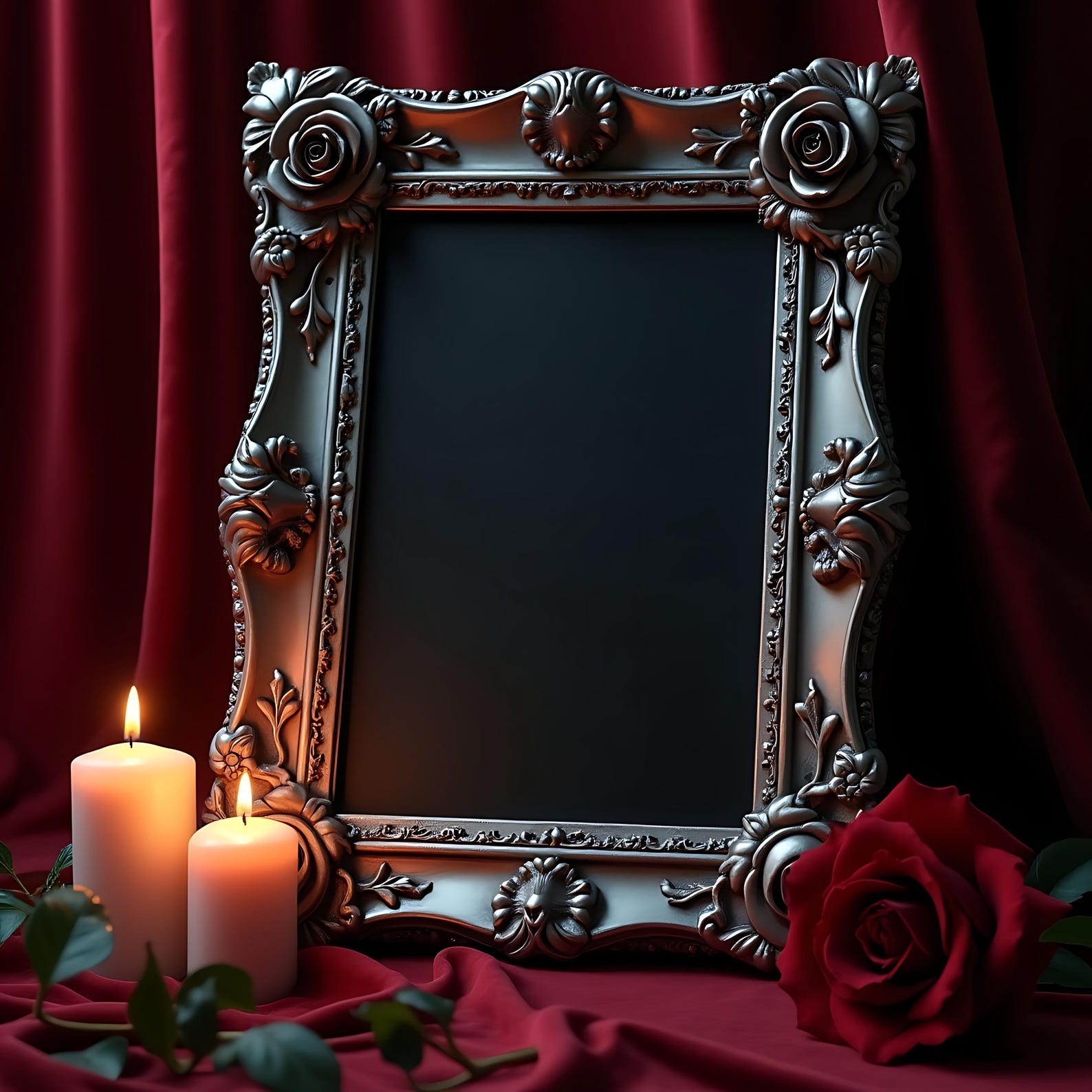 Skull and Rose Halloween Frame Mockup | Halloween Art | PSD Frame ...