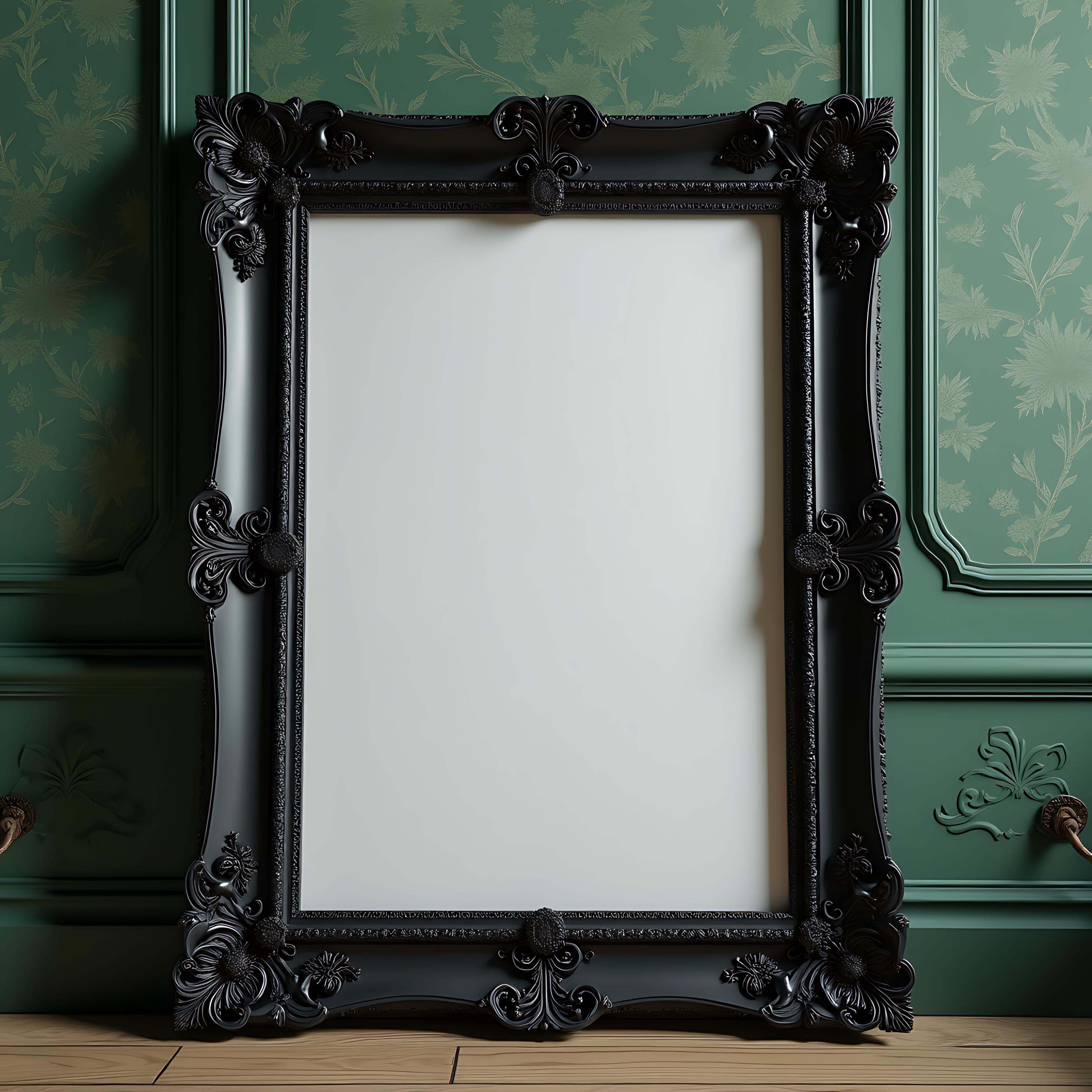 Ornate Black Frame Mockup | Gothic Frame Mockup | Dark Frame Mockup ...