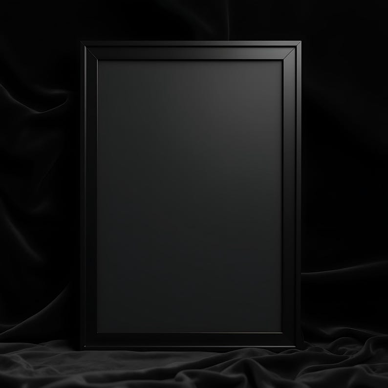 Black Thin Vertical Frame Mockup | Art Frame Mockup | Wall Art Mockup ...