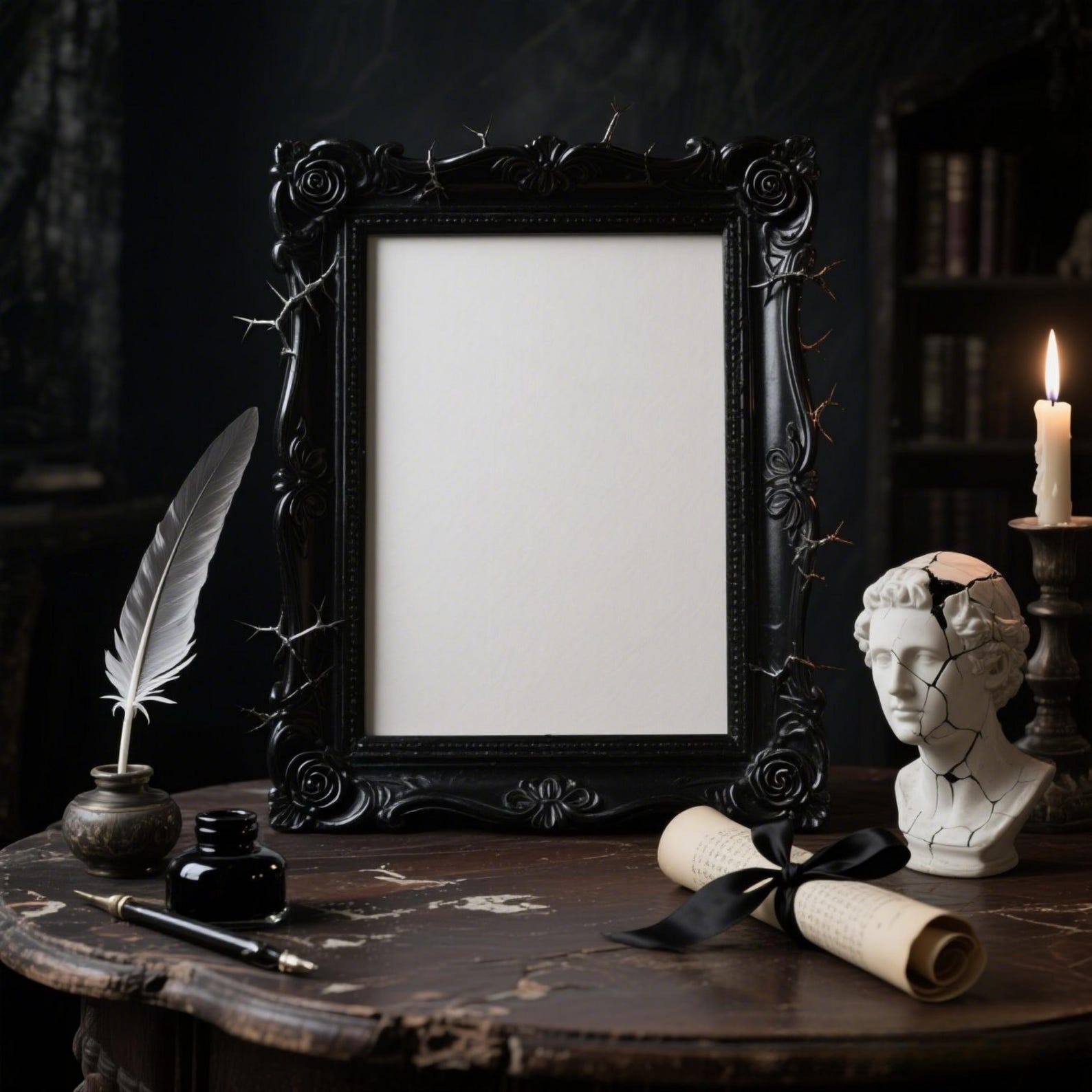 Vertical Black Victorian Frame Mockup | Gothic Frame Mockup PSD | Dark ...