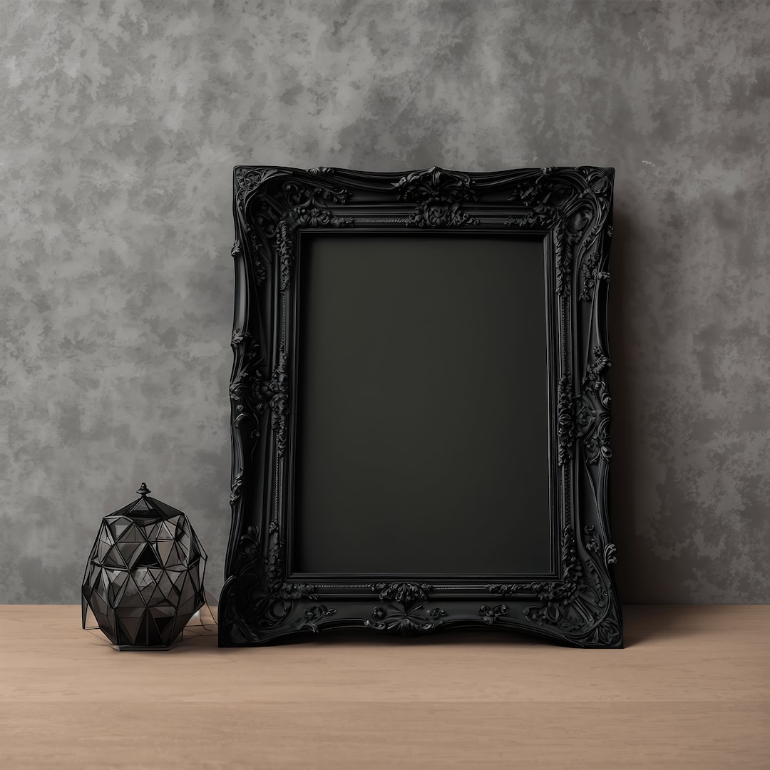 Black Frame Adorned With Gothic Filigree | Digital Art | Gothic Wall ...