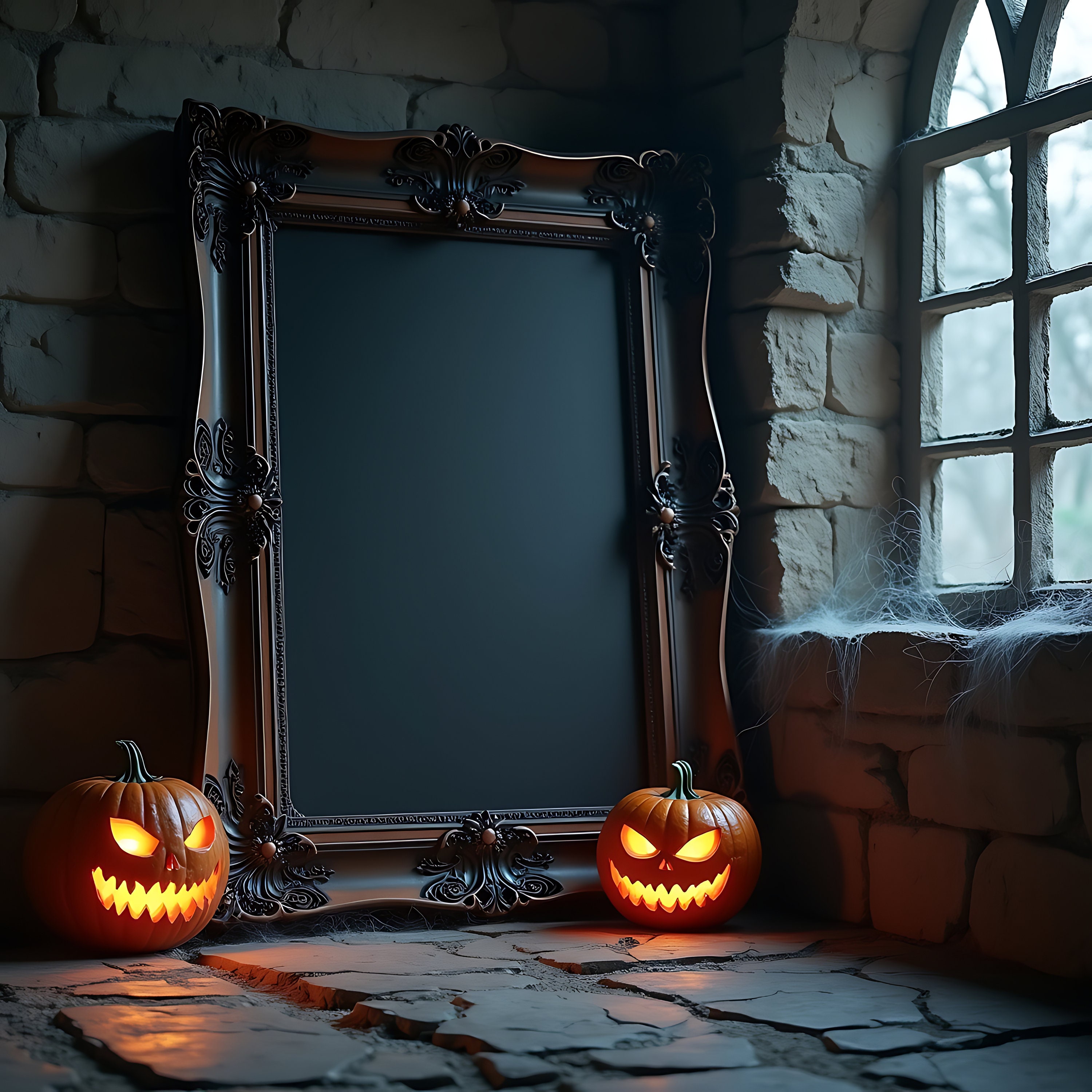 Dark Ornate Gothic Frame Halloween Frame Mockup Halloween Frame ...