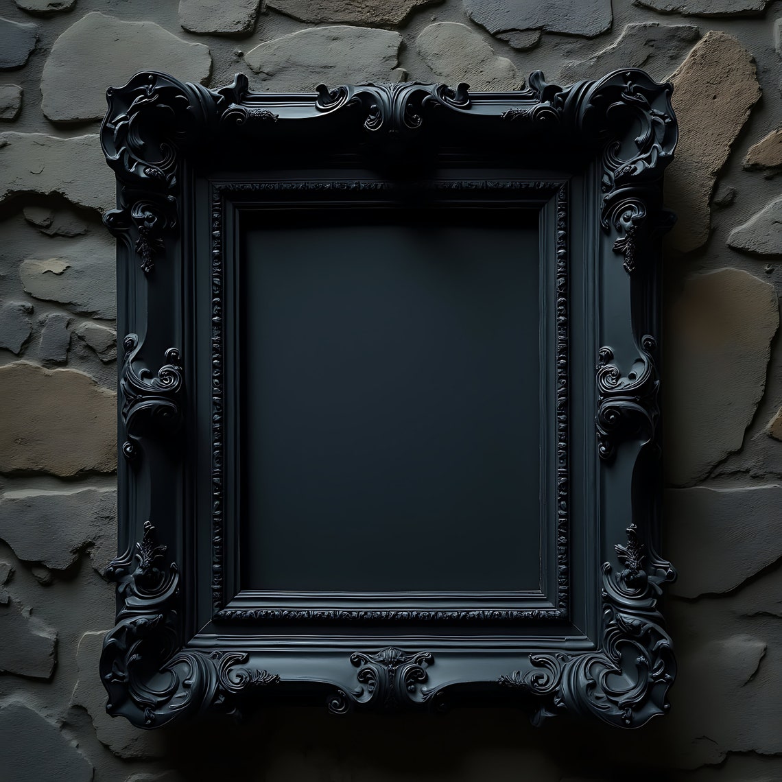 Black Victorian Style Gothic Frame Mockup | Black Vertical Frame Mockup ...