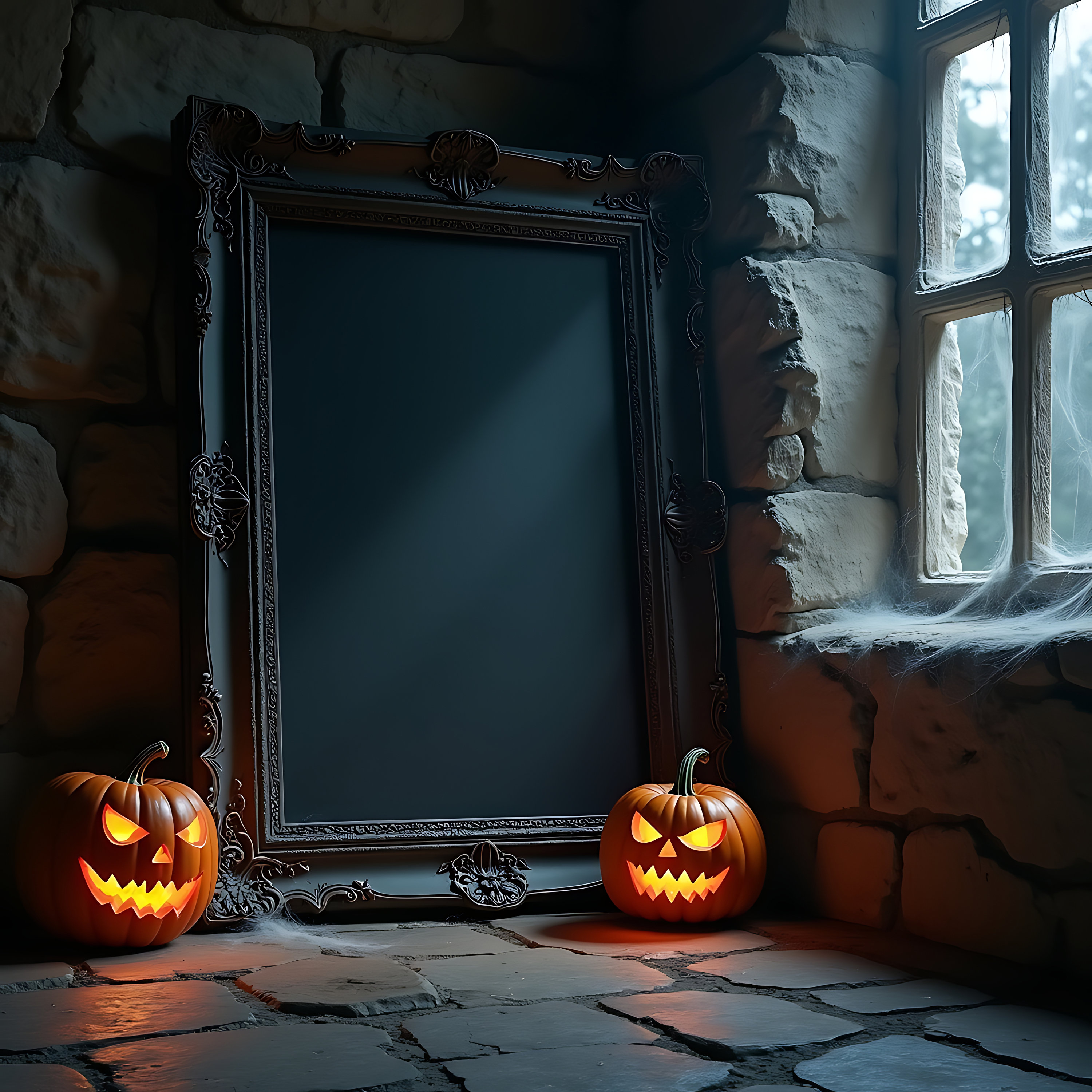 Dark Ornate Gothic Frame | Halloween Frame Mockup | Halloween Frame ...