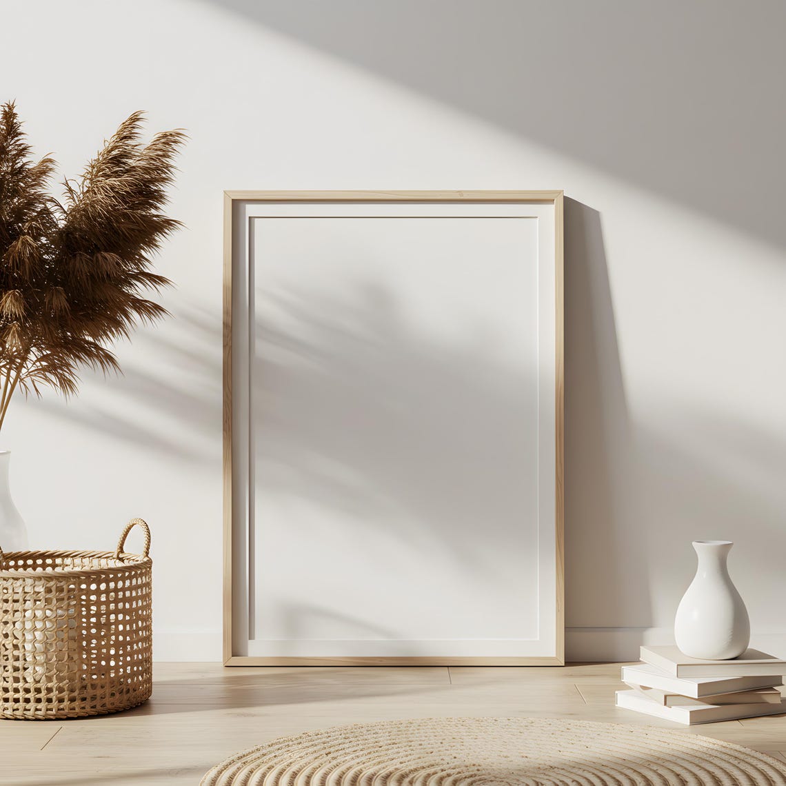 Minimal Boho Inspired Frame Mockup | Neutral Modern Wall Art Display ...