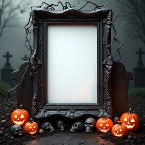 100 Pieces of Gothic Halloween Mockup | Frame Mockup | Halloween Frame ...