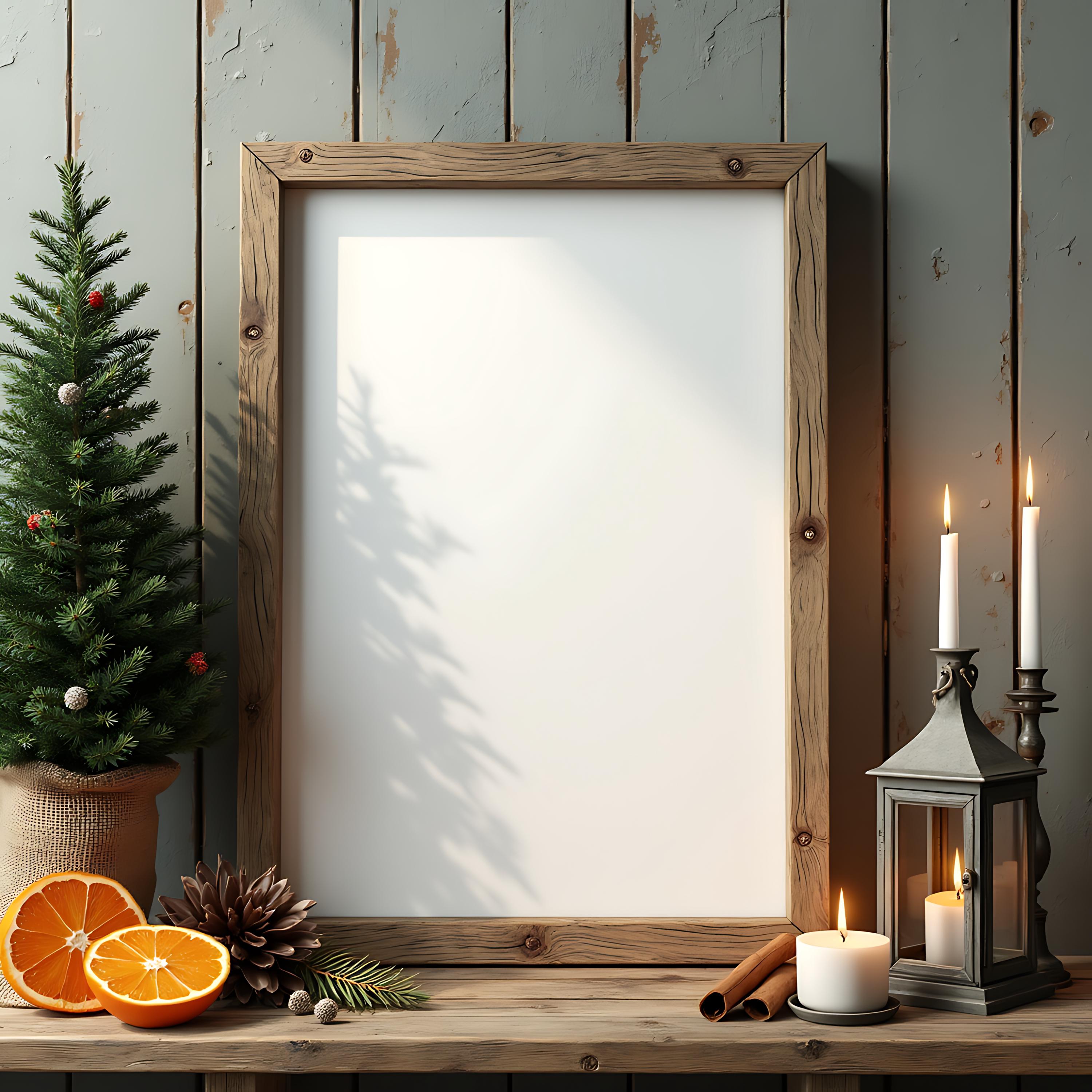 Christmas Rustic Frame Mockup Christmas Frame Mockup Rustic Frame ...