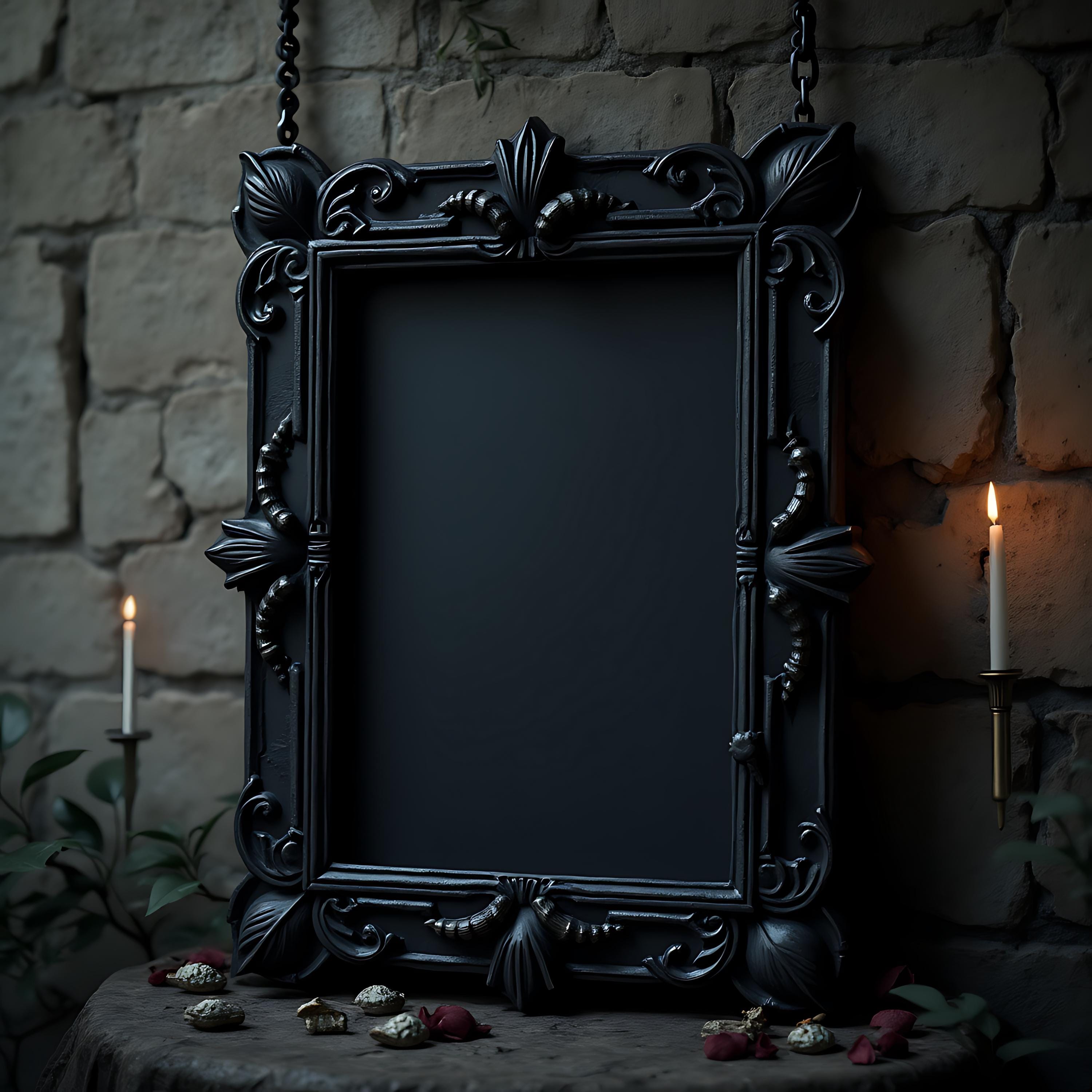 Dark Gothic Frame Mockup | Black Picture Frame PSD | Art & Print Mockup ...