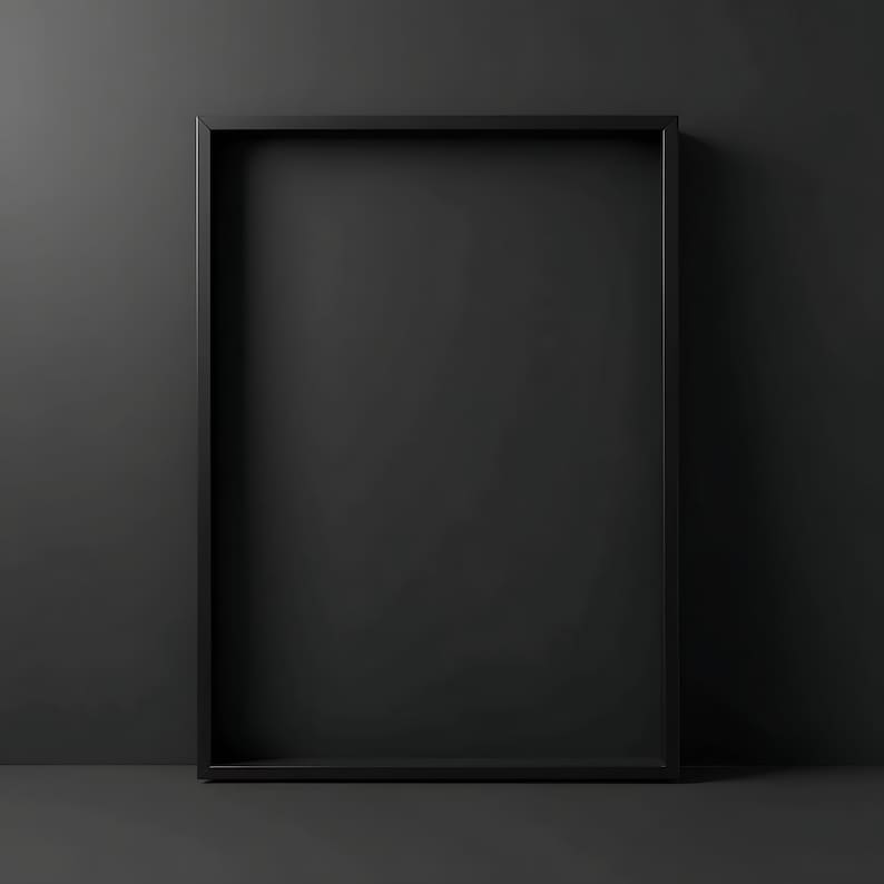 Black Thin Vertical Frame Mockup | Art Frame Mockup | Wall Art Mockup ...