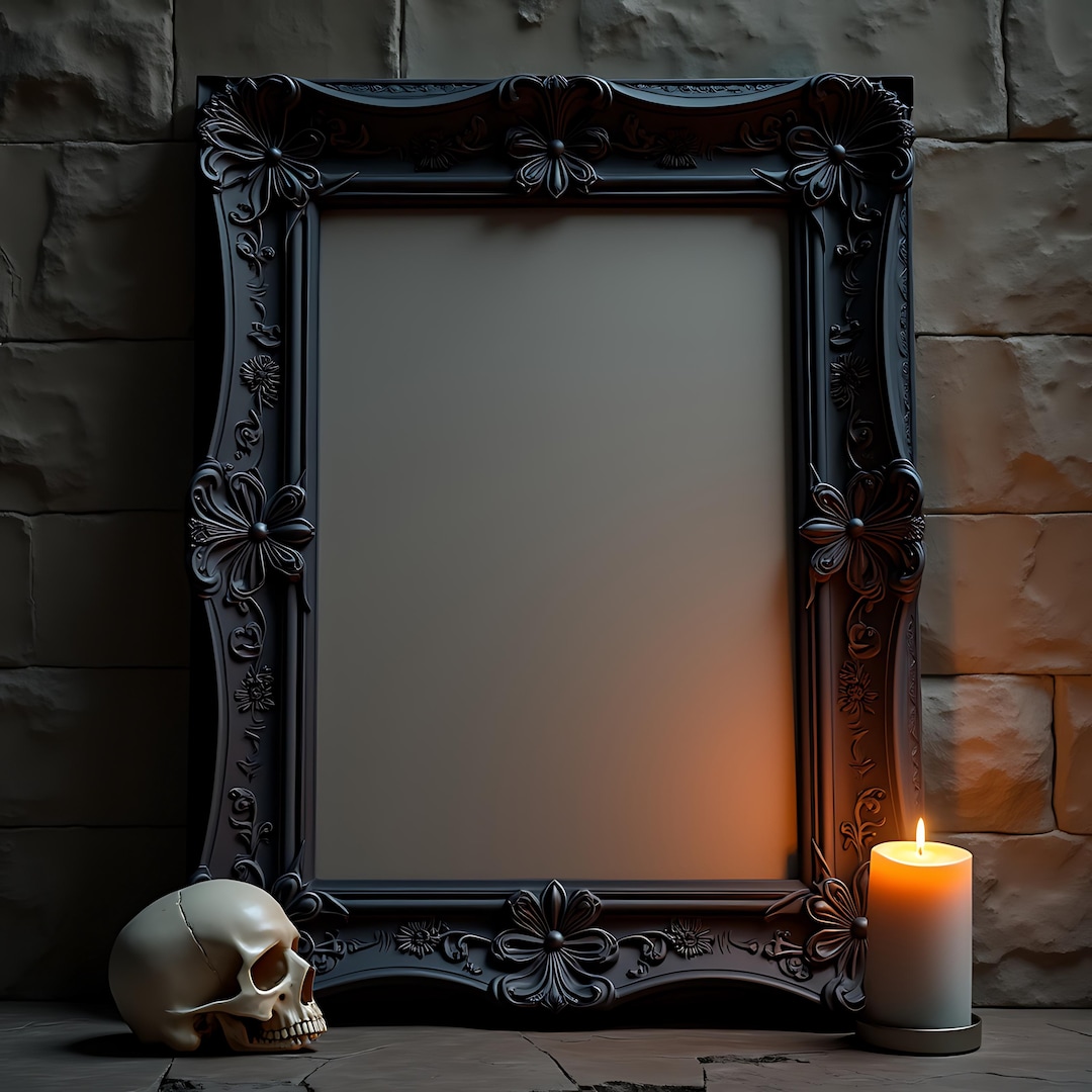 Tall, Black Gothic Frame Mockup | Dark Frame Mockup | Single Frame ...