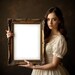 Artistic Woman Holding Frame Mockup Person With Frame Poster Mockup ...