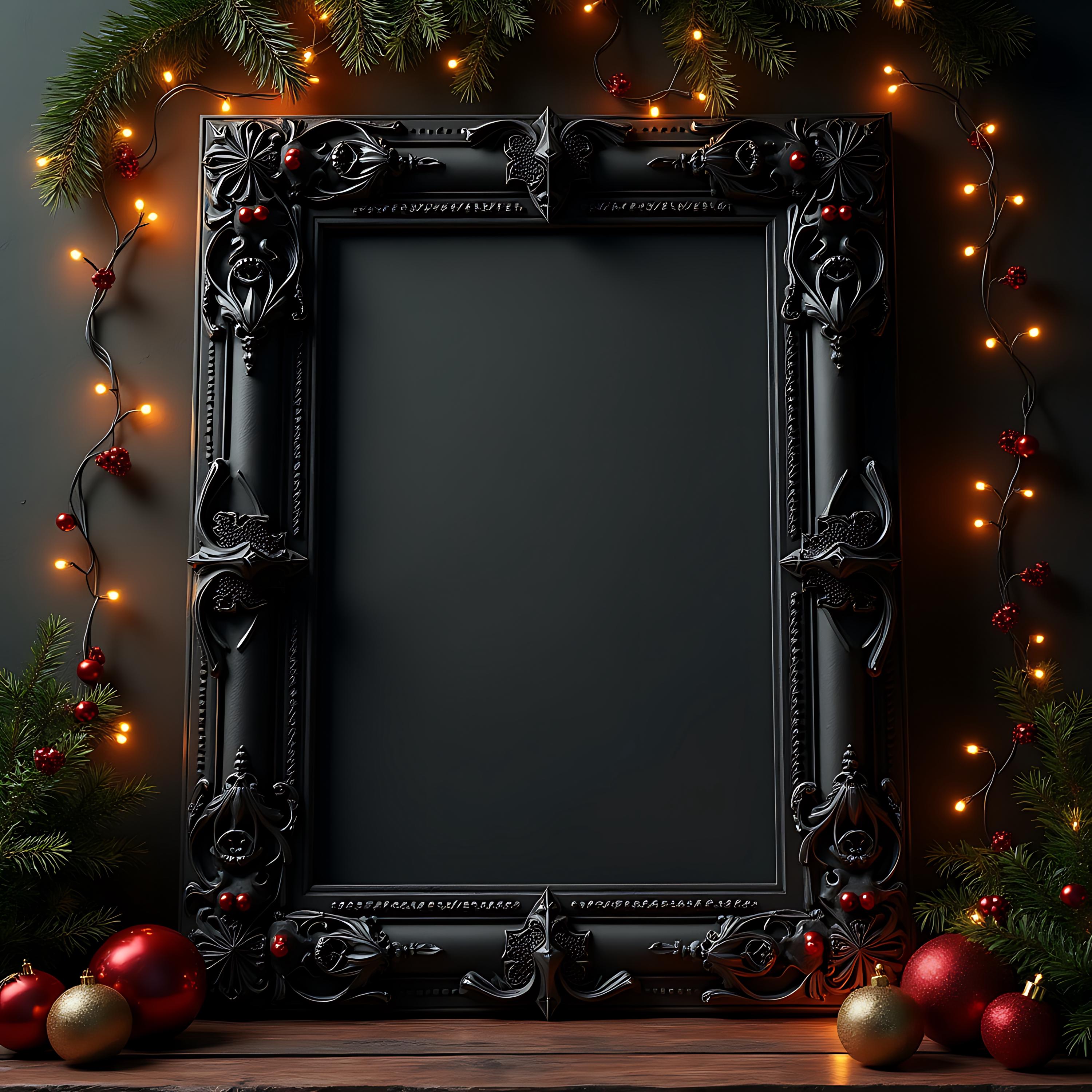 Dark Gothic Christmas-themed Poster Mockup | Poster Frame | Festive ...