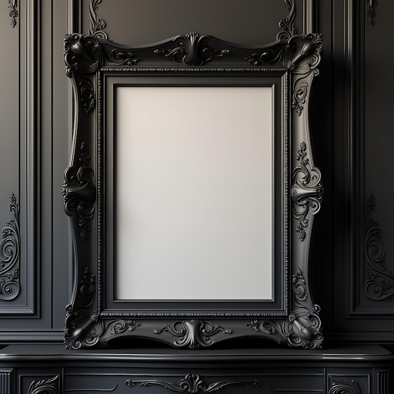 Large, Matte Black Gothic Frame | Black Frame | Ornate Gothic Frame ...