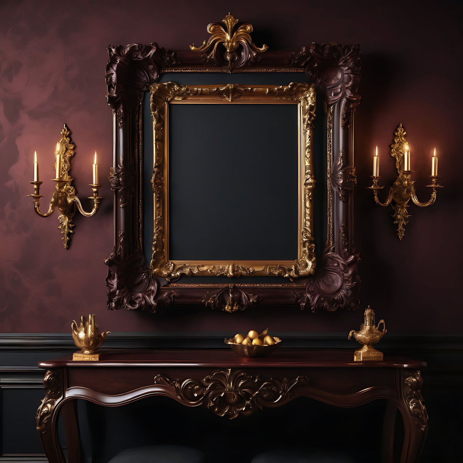 Dark Mahogany Baroque Frame | Gothic Frame | Gothic Picture Frame ...
