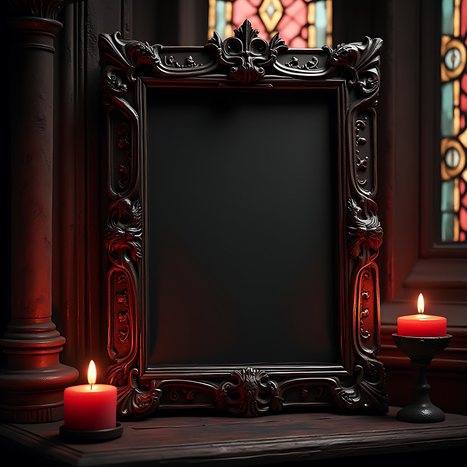 Gothic Style Frame Mockups | Gothic Frame Mockup | Black Frame | Wall ...