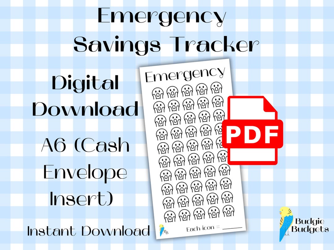 Emergency Savings Tracker | A6 Cash Envelope Insert | Printable PDF ...