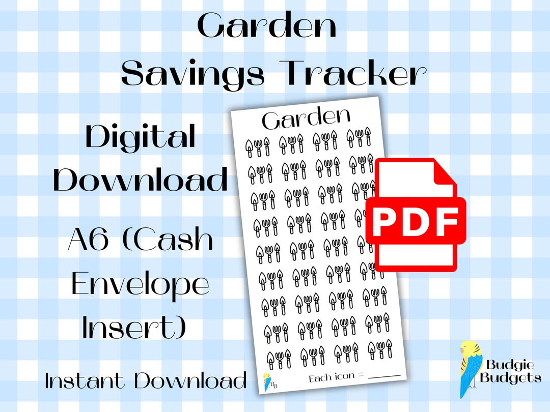 Garden Savings Tracker | A6 Cash Envelope Insert | Printable PDF ...