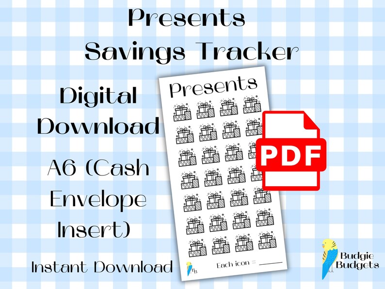 Presents Savings Tracker | A6 Cash Envelope Insert | Printable PDF ...