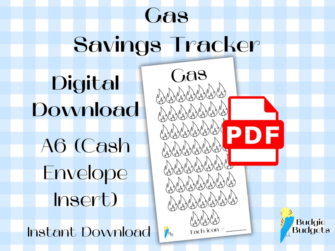 Gas Savings Tracker | A6 Cash Envelope Insert | Printable PDF Download ...