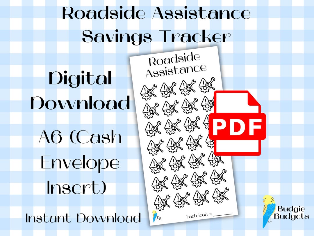Roadside Assistance Savings Tracker | A6 Cash Envelope Insert ...