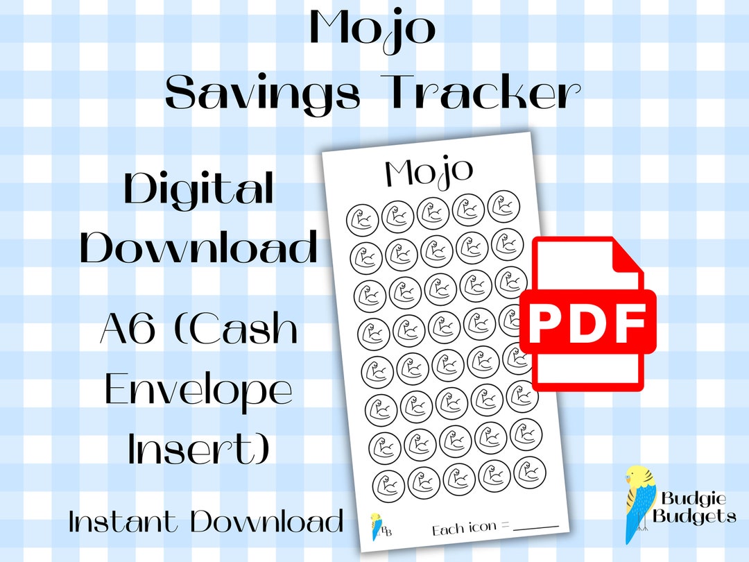 Mojo Savings Tracker | A6 Cash Envelope Insert | Printable PDF Download ...