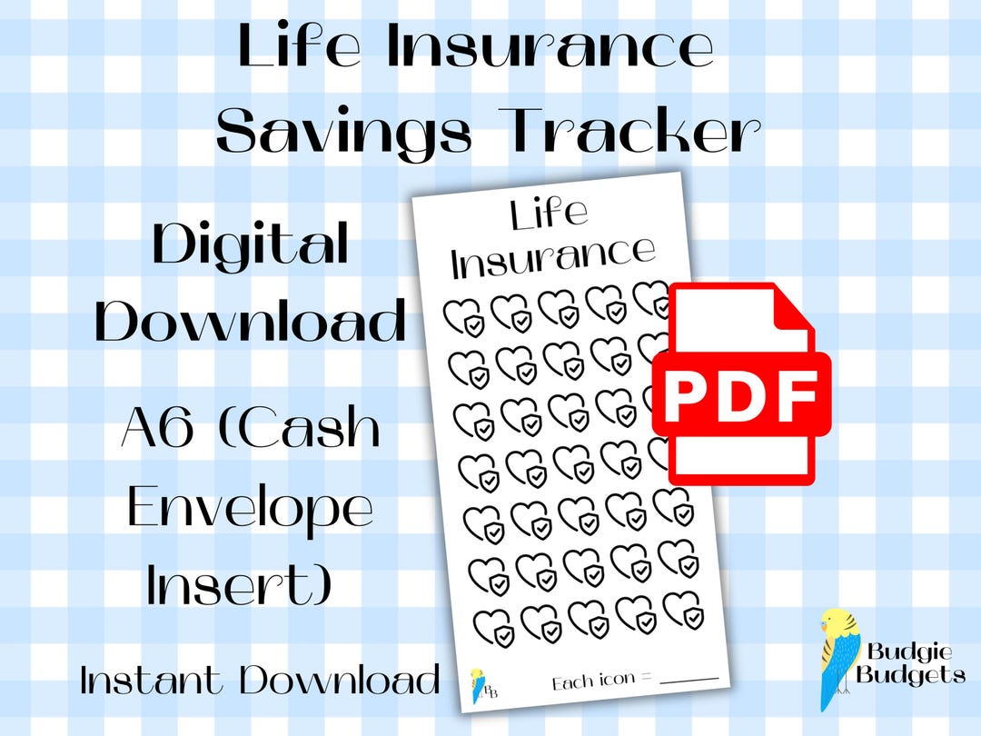 Life Insurance Savings Tracker A6 Cash Envelope Insert Printable PDF ...