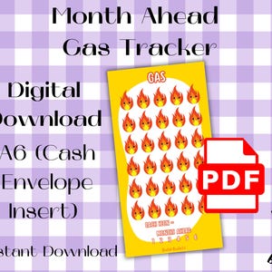 Gas Month Ahead Tracker | A6 Cash Envelope Insert | Printable PDF ...