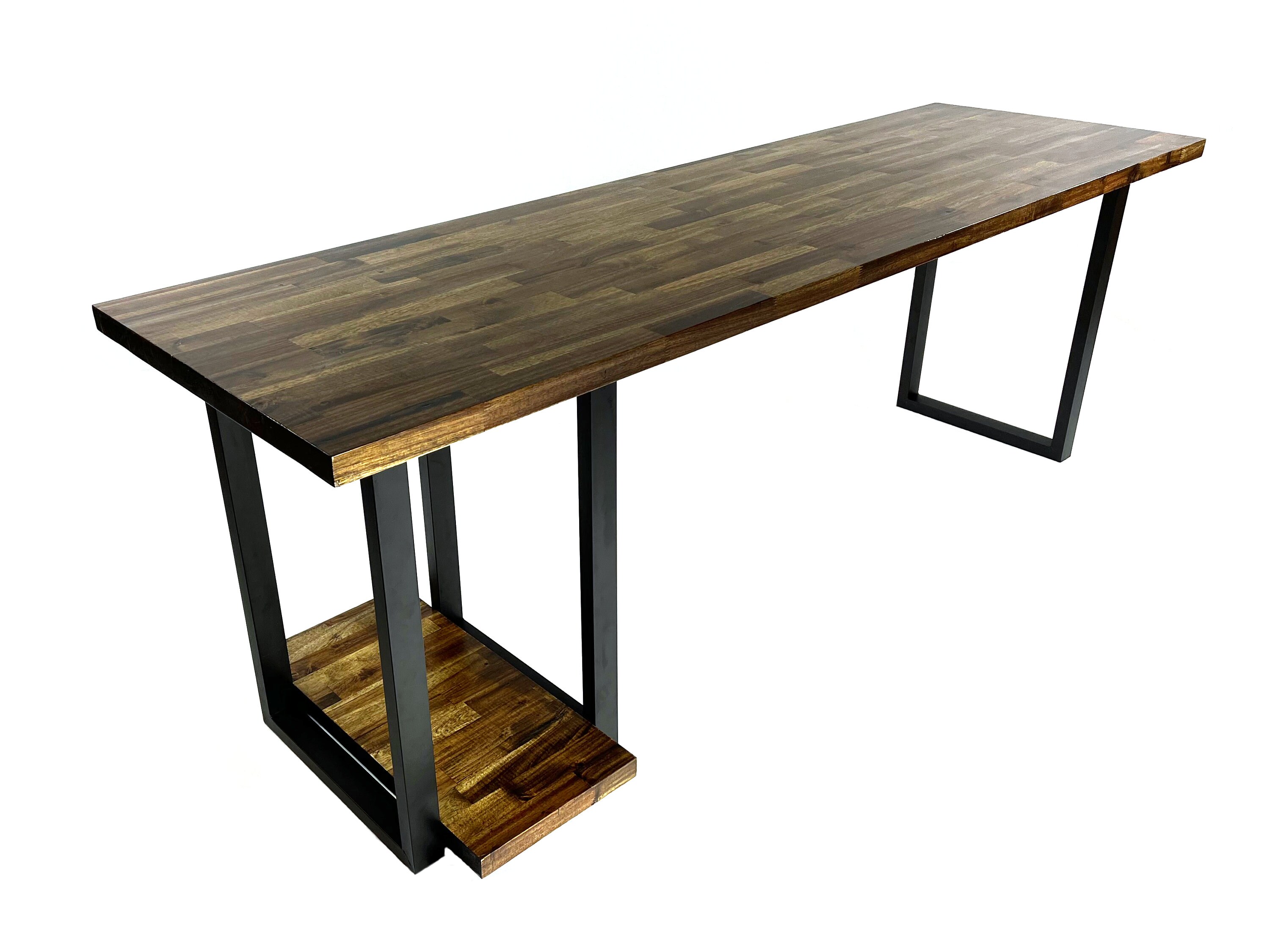 Butcher Block Desk Acacia Wood Desk Gaming Desk Home Office Desk Cable ...