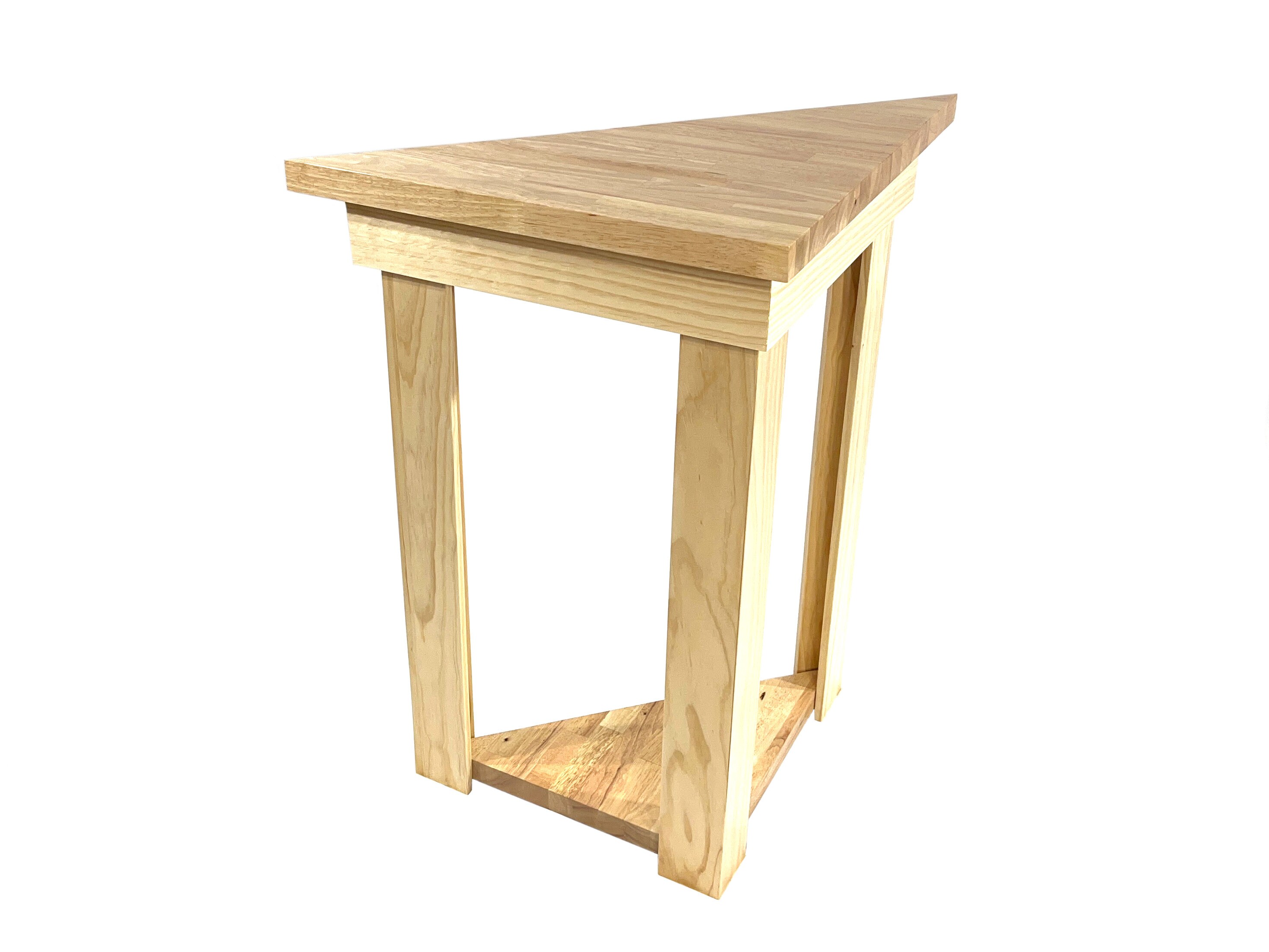 Wood Corner Table for Entryway Table Butcher Block Table With Shelf ...