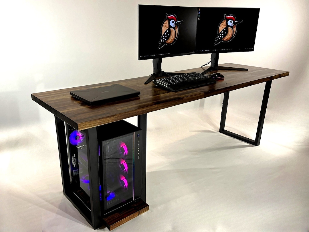 Butcher Block Desk Gaming Desk for Computer Desk Workspace - Etsy