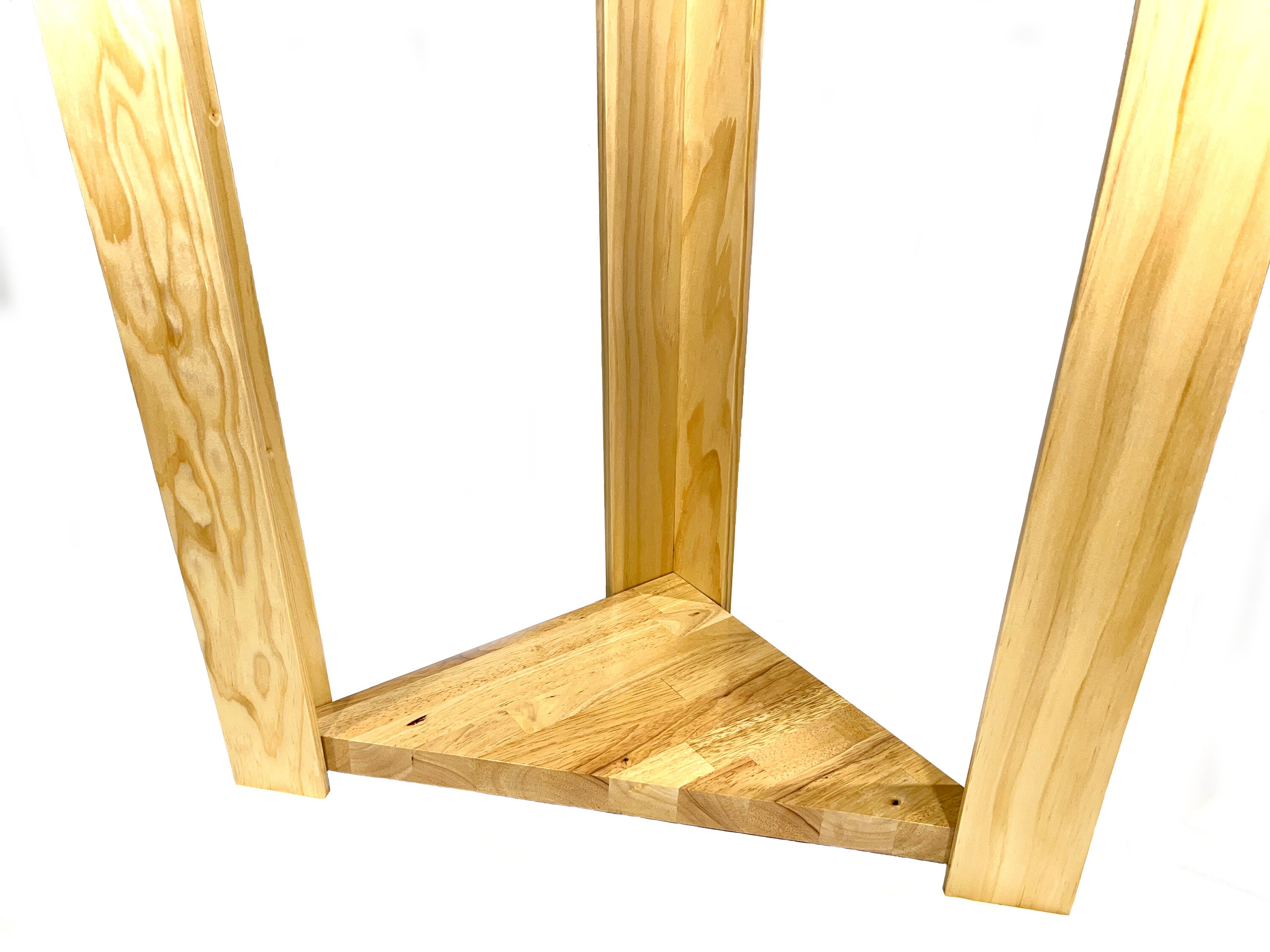 Wood Corner Table for Entryway Table Butcher Block Table With Shelf ...