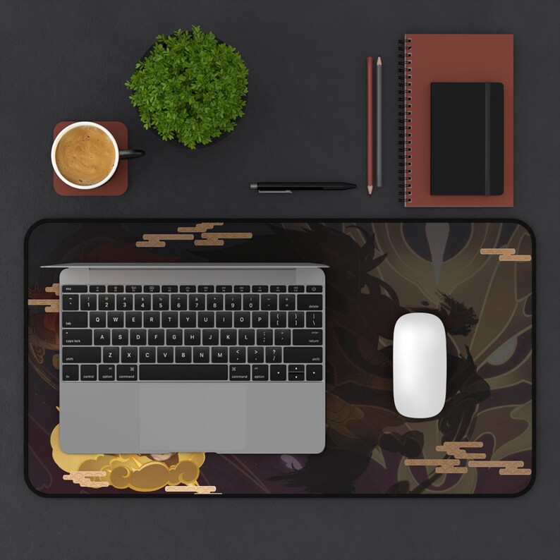 Arataki Itto Desk Mat, Subtle Kawaii Oni Mask Ushi Genshin Impact Anime ...