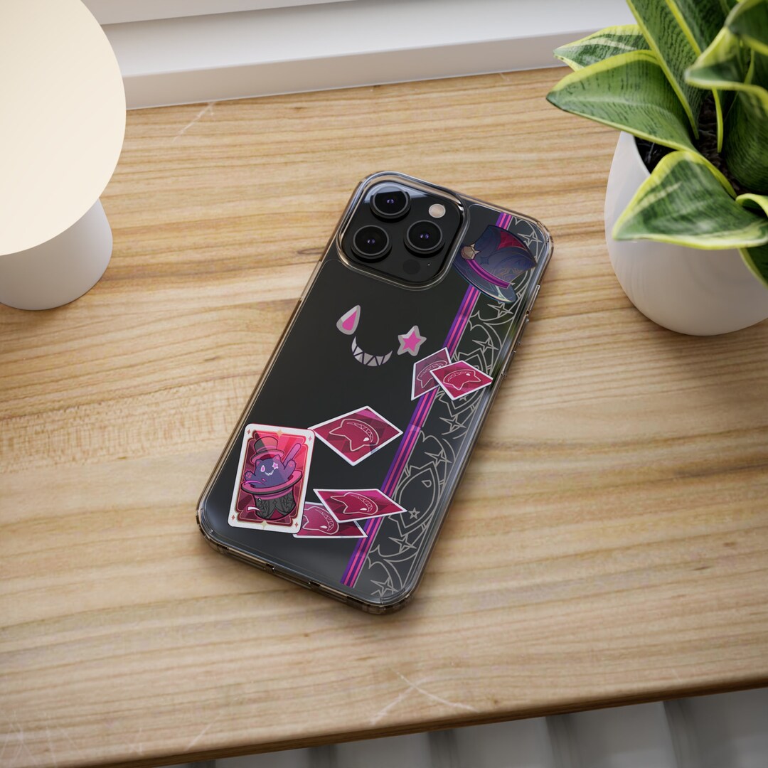 Lyney Genshin Impact Card Aesthetic Themed Clear Phone Case Transparent ...