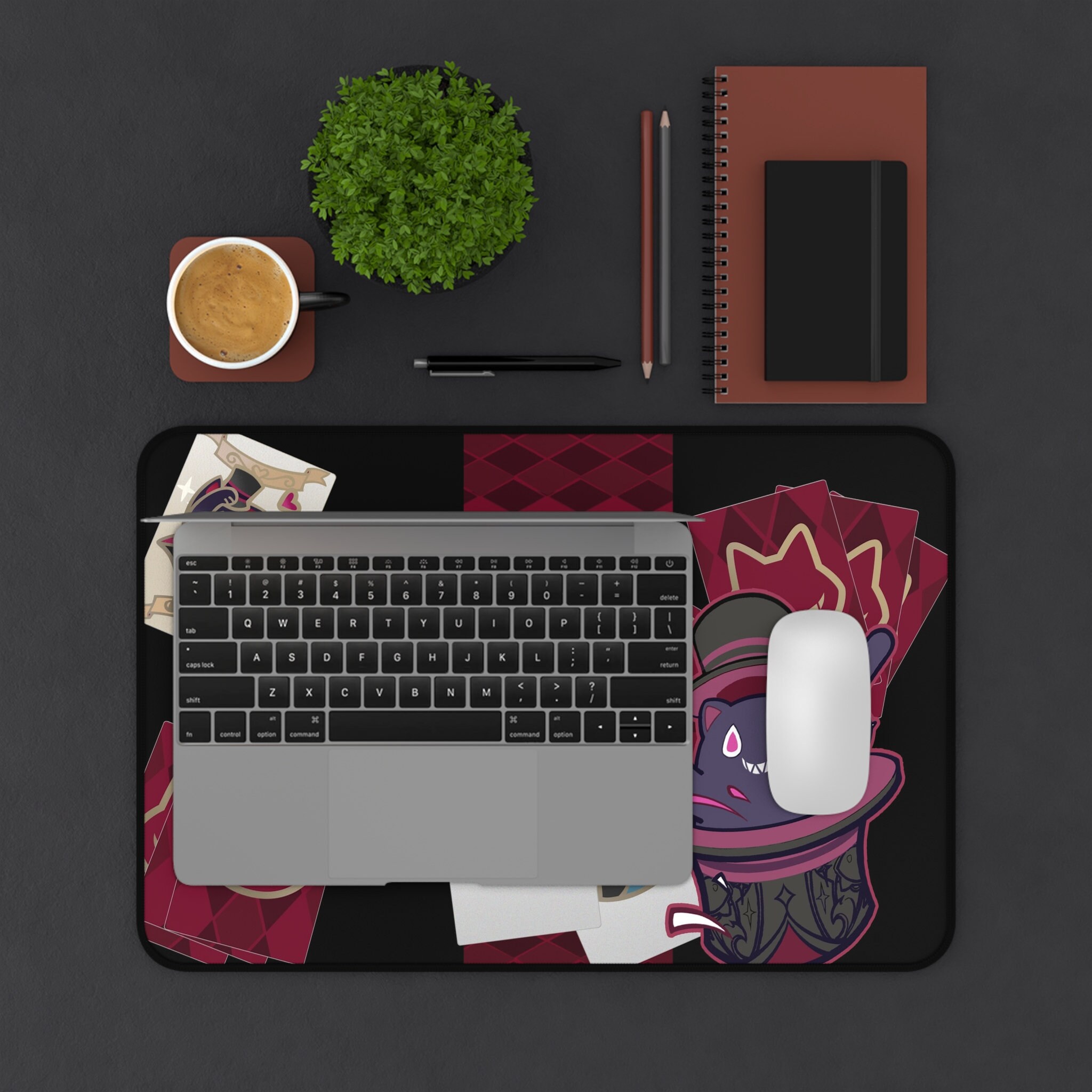 Lyney Genshin Impact Subtle Card Aesthethic Desk Mat Subtle Kawaii ...