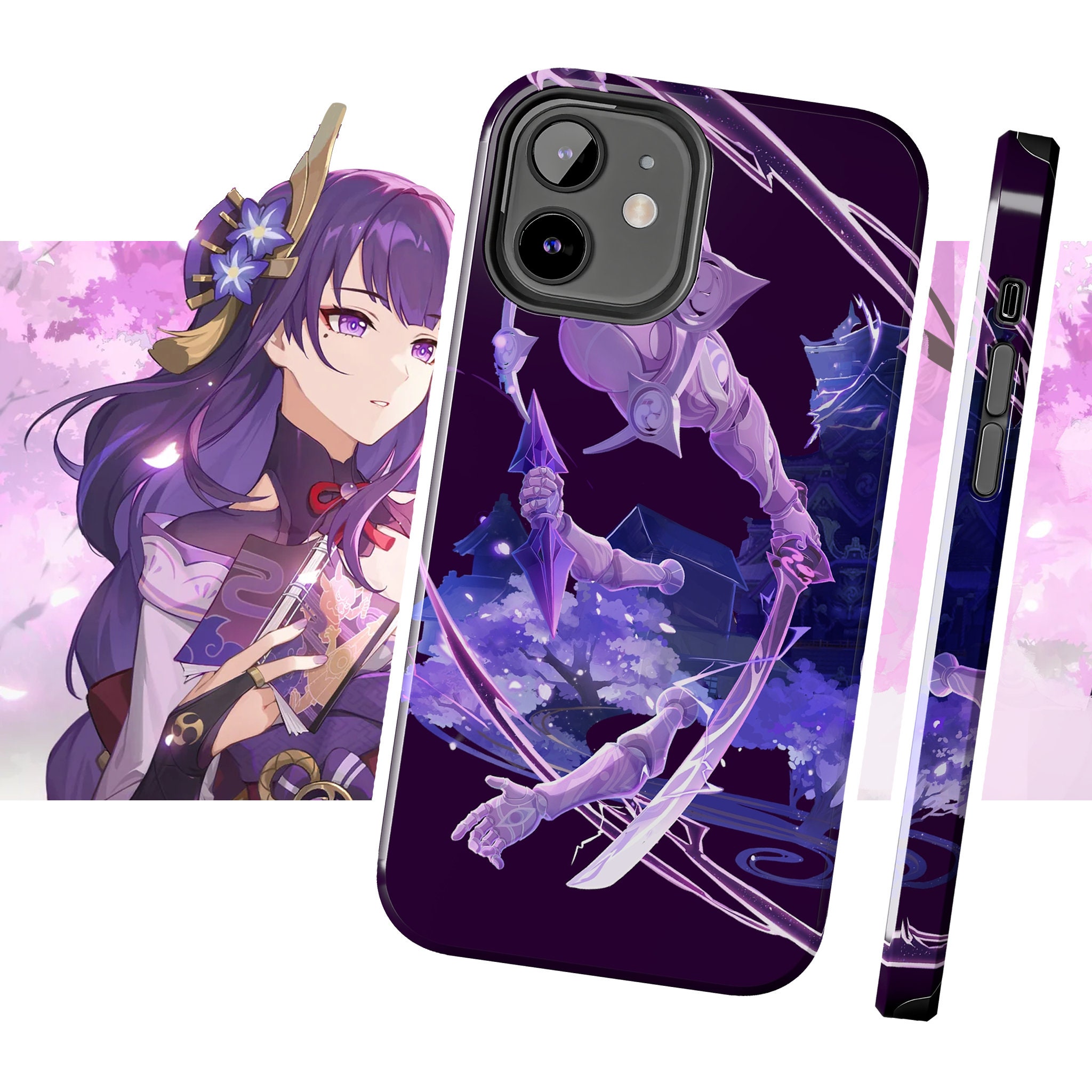 Raiden Shogun Ei Genshin Impact Tough Phone Case iPhone 7, 8, X, 11, 12 ...
