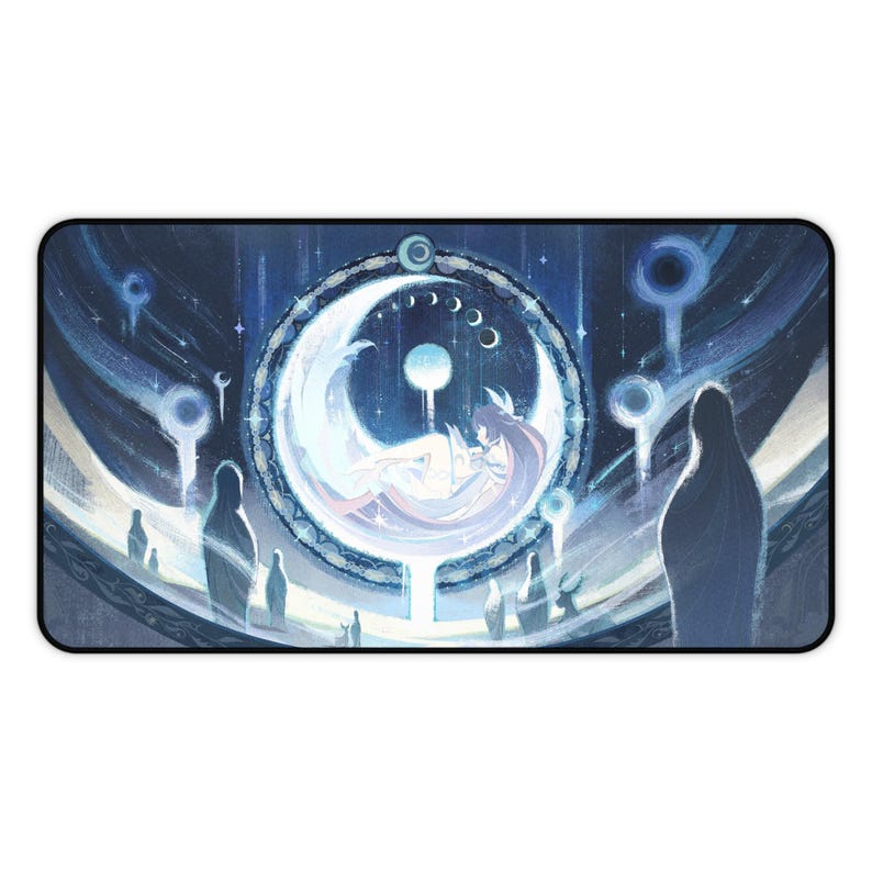 Columbina Moon Phase Desk Mat Namecard Inspired Genshin Impact Subtle ...