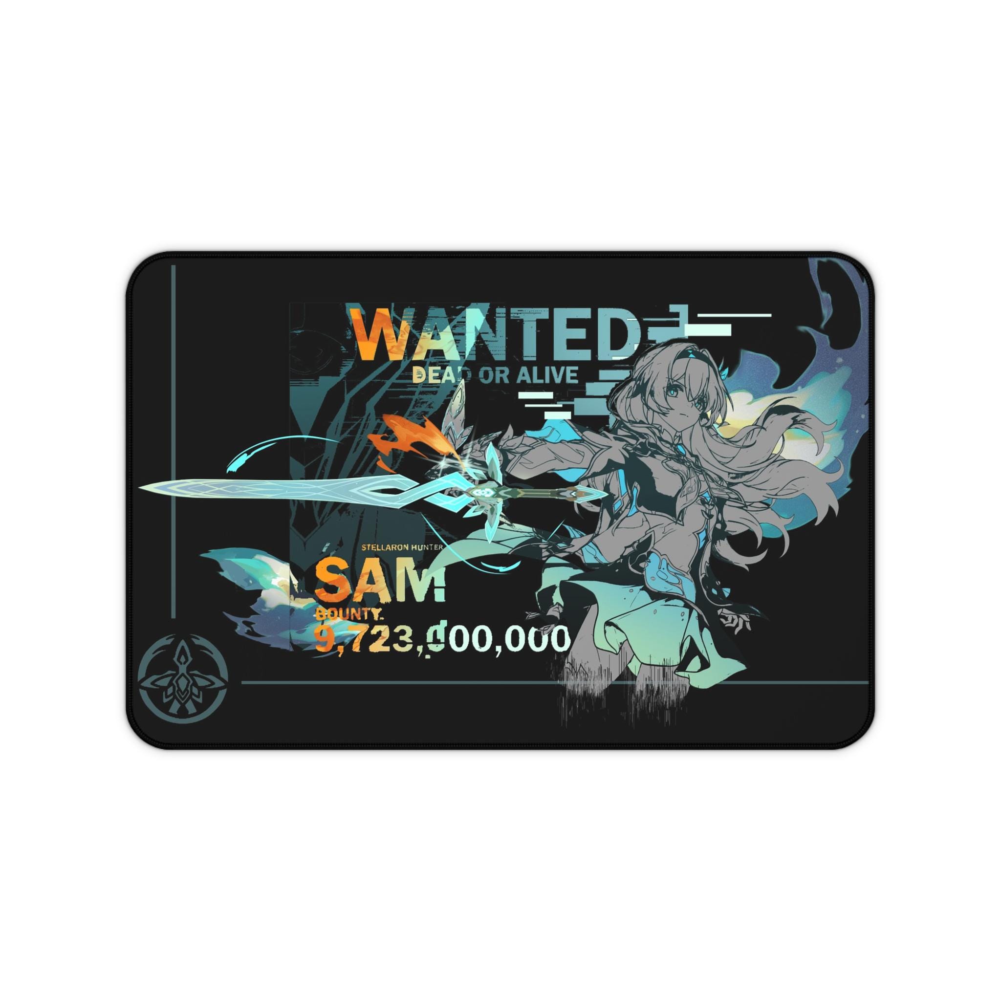 Firefly SAM Wanted Poster Desk Mat, Monochrome Manga Subtle Graphic ...