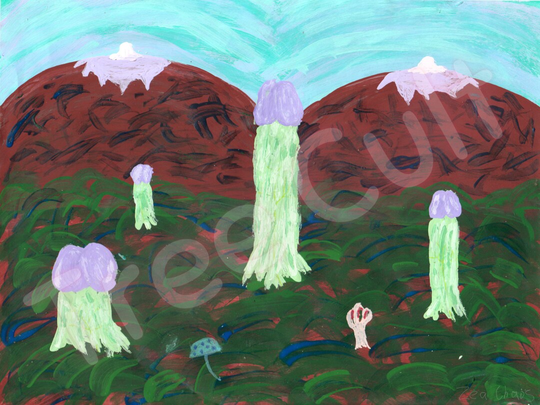 Follow the Fungi by Zea Chaos | Printable Acrylic Painting | Instant ...