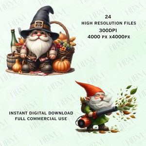 Watercolor Thanksgiving Gnomes Clipart Bundle, Fall Sticker, Festive ...