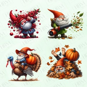 Watercolor Thanksgiving Gnomes Clipart Bundle, Fall Sticker, Festive ...