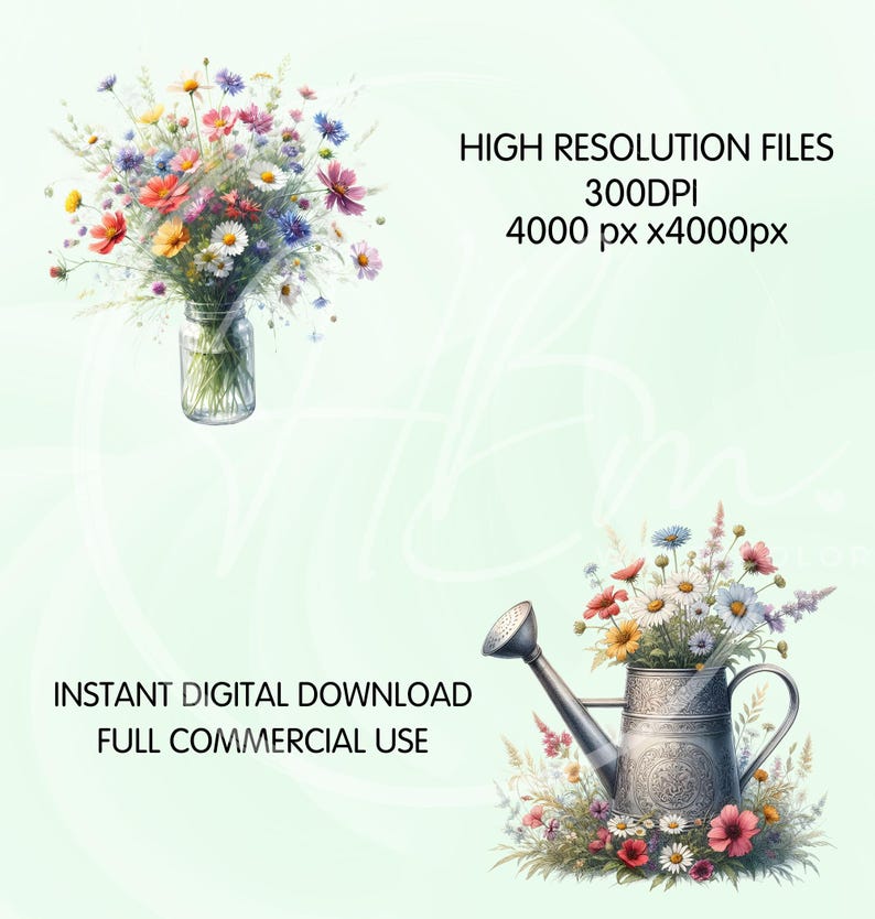 Cottage Garden Clipart Bundle, Watercolor Gardening Pngs, Rustic ...