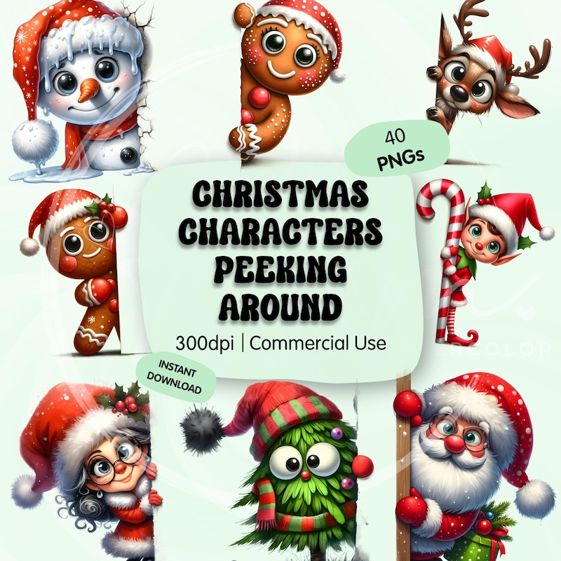 Cute Christmas Peeking - Etsy