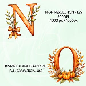 Fall Alphabet Clipart Bundle, Autumn Pumpkin Letters & Numbers PNG ...